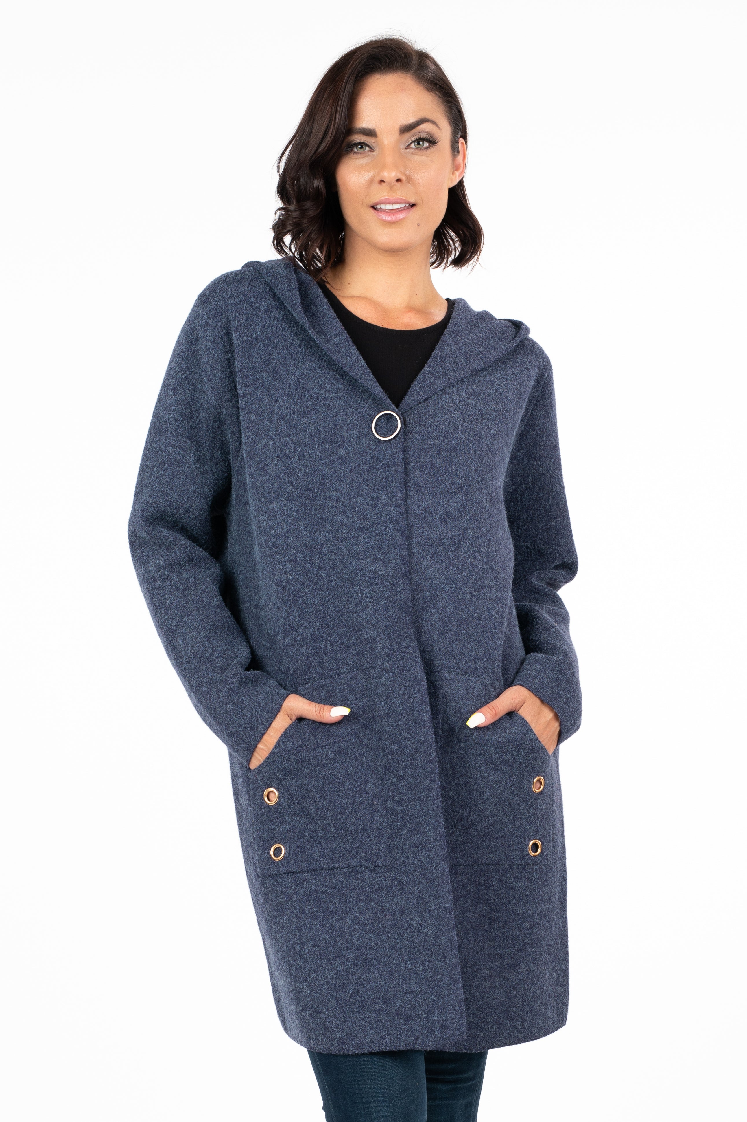 HMT-5120 Women's Hooded Thick Knit Cardigan with Pockets – HSAUSA